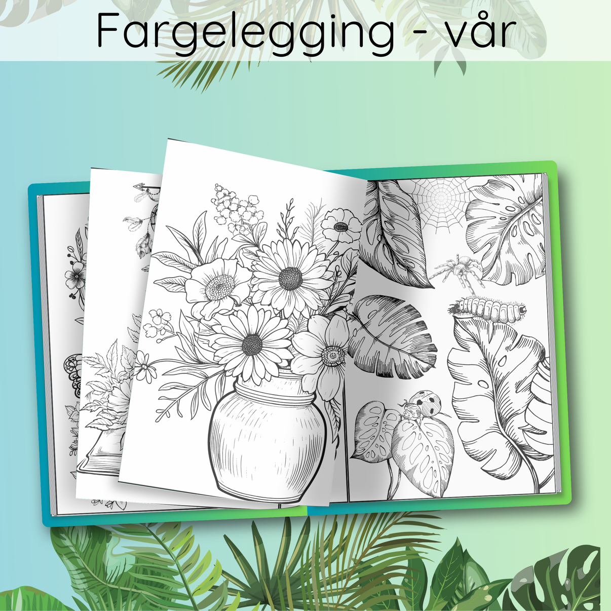 Fargelegging vår-voksen | Avslappende Vårmotiver for Voksne – printut.no